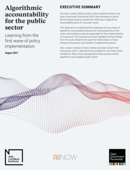 Algorithmic accountability for the public sector | Ada Lovelace Institute